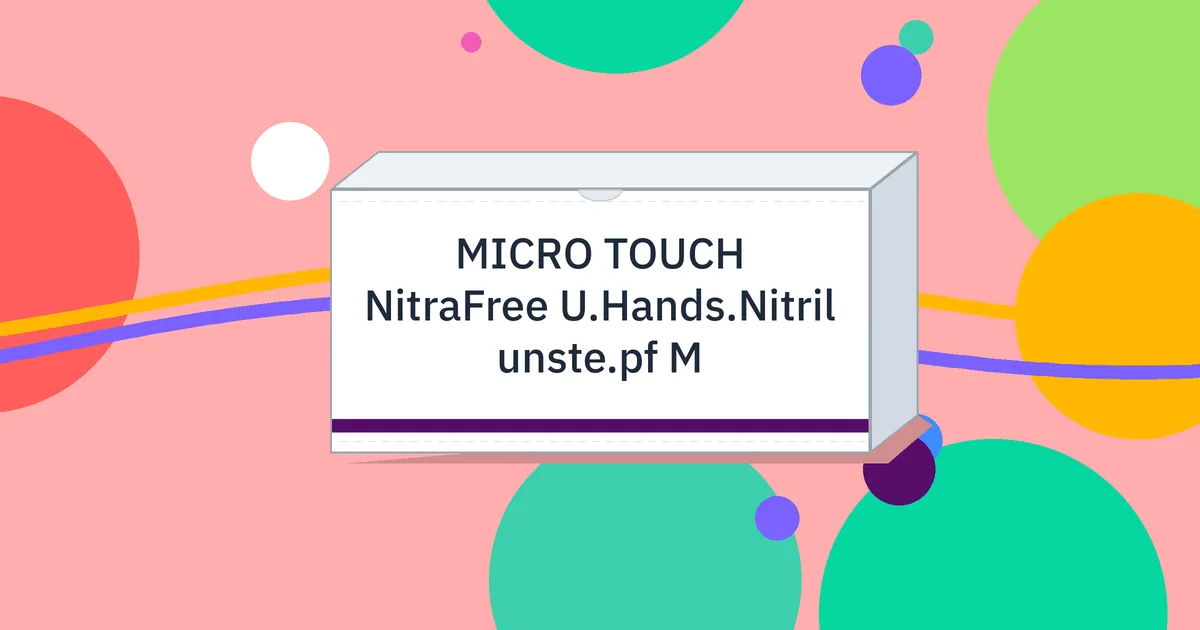 Symbolbild: Packung mit der Aufschrift MICRO TOUCH NitraFree U.Hands.Nitril unste.pf M (PZN 18387620) – Verfügbarkeit und Bezug in Apotheken in Frankfurt am Main
