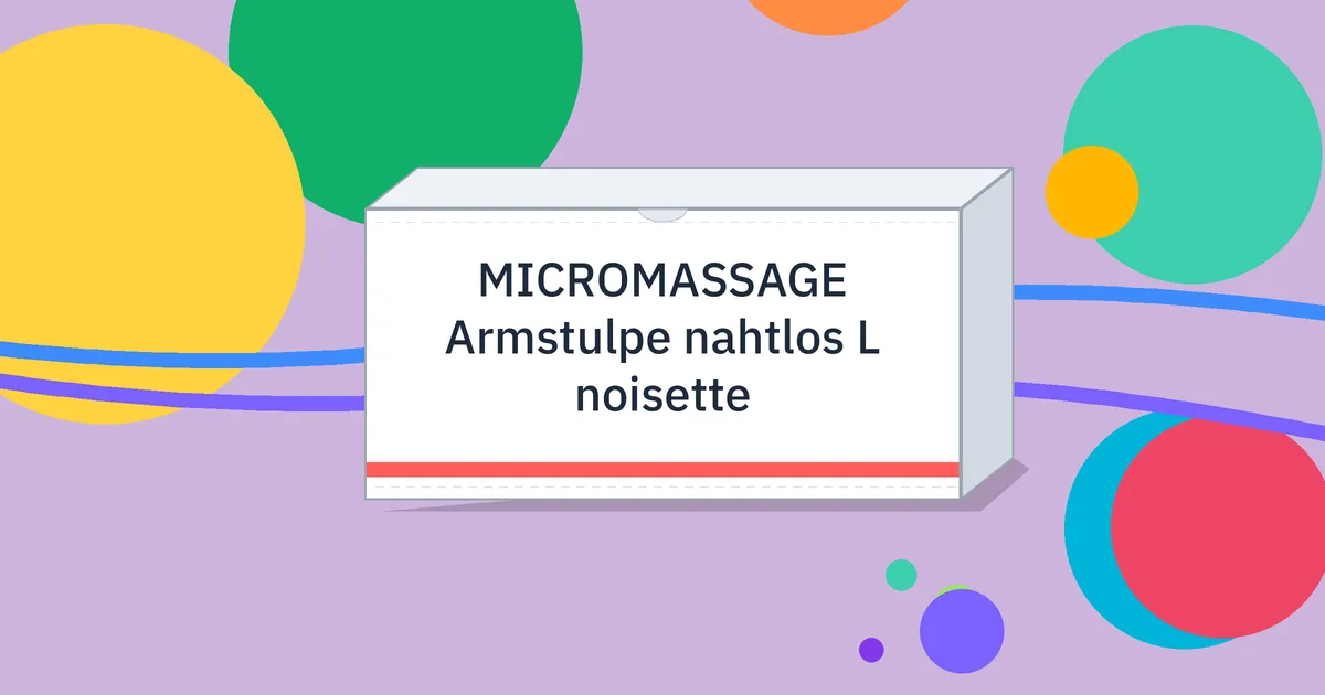 Symbolbild: Packung mit der Aufschrift MICROMASSAGE Armstulpe nahtlos L noisette (PZN 16192929) – Verfügbarkeit und Bezug in Apotheken in Frankfurt am Main