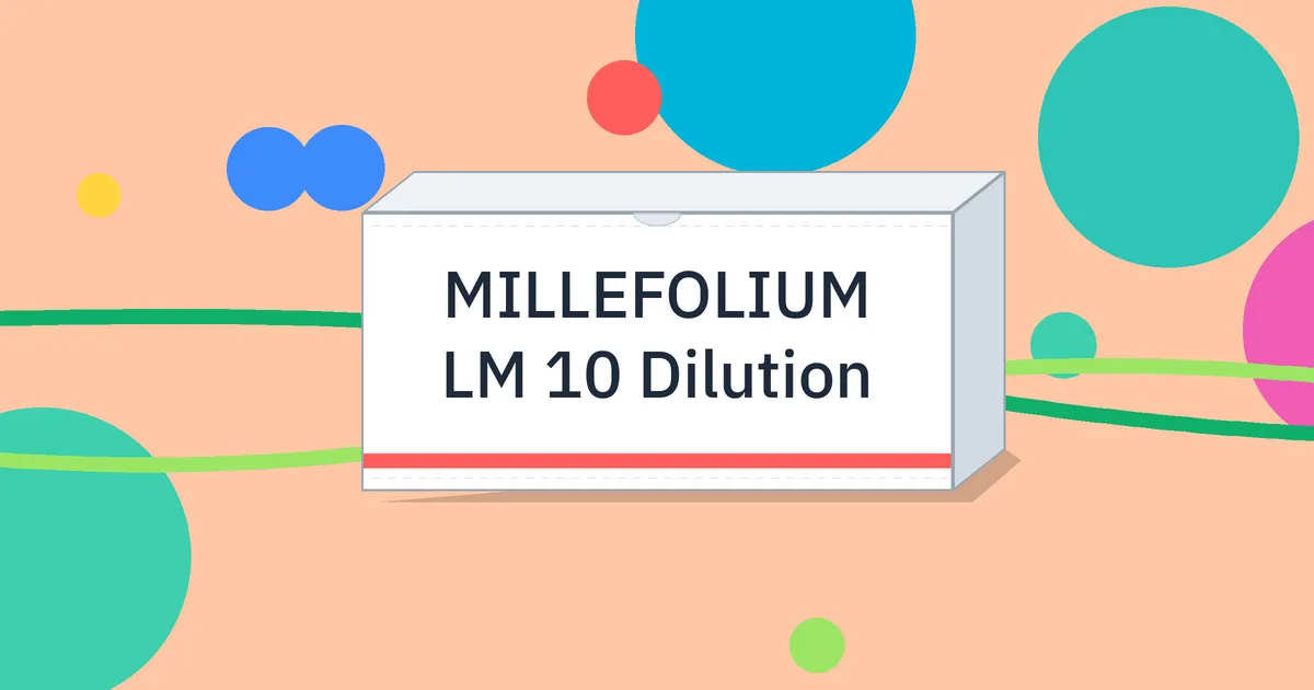 Symbolbild: Packung mit der Aufschrift MILLEFOLIUM LM 10 Dilution (PZN 13607933) – Verfügbarkeit und Bezug in Apotheken in Frankfurt am Main