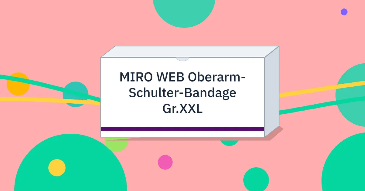 Symbolbild: Packung mit der Aufschrift MIRO WEB Oberarm-Schulter-Bandage Gr.XXL (PZN 01180487) – Verfügbarkeit und Bezug in Apotheken in Frankfurt am Main