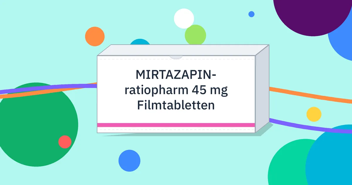 Symbolbild: Packung mit der Aufschrift MIRTAZAPIN-ratiopharm 45 mg Filmtabletten (PZN 18122293) – Verfügbarkeit und Bezug in Apotheken in Frankfurt am Main