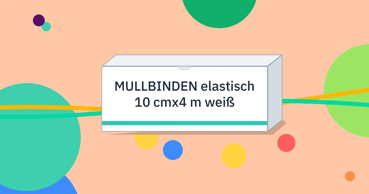 Symbolbild: Packung mit der Aufschrift MULLBINDEN elastisch 10 cmx4 m weiß (PZN 10404514) – Verfügbarkeit und Bezug in Apotheken in Frankfurt am Main