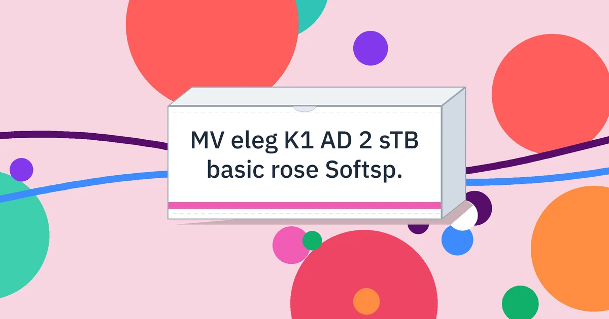 Symbolbild: Packung mit der Aufschrift MV eleg K1 AD 2 sTB basic rose Softsp. (PZN 14685970) – Verfügbarkeit und Bezug in Apotheken in Frankfurt am Main