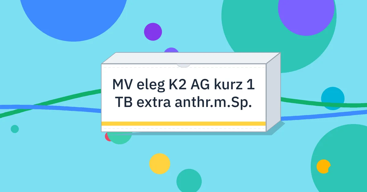 Symbolbild: Packung mit der Aufschrift MV eleg K2 AG kurz 1 TB extra anthr.m.Sp. (PZN 09878508) – Verfügbarkeit und Bezug in Apotheken in Frankfurt am Main