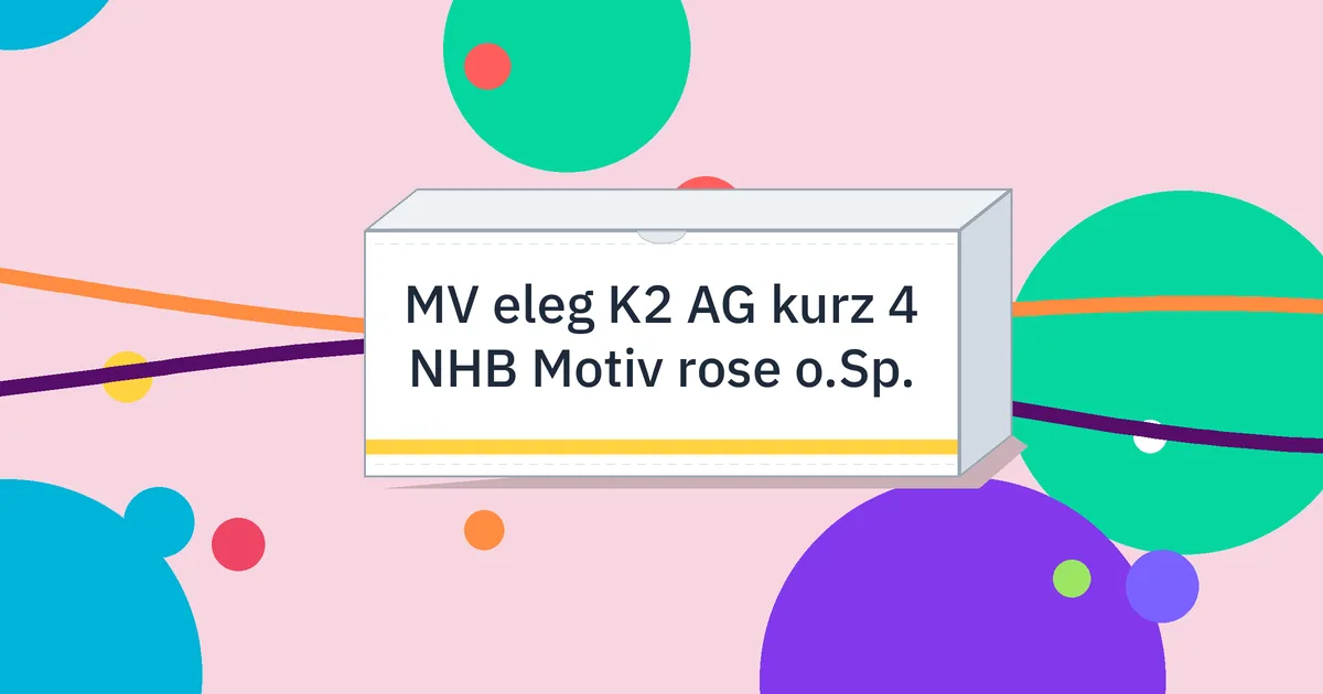 Symbolbild: Packung mit der Aufschrift MV eleg K2 AG kurz 4 NHB Motiv rose o.Sp. (PZN 15707768) – Verfügbarkeit und Bezug in Apotheken in Frankfurt am Main