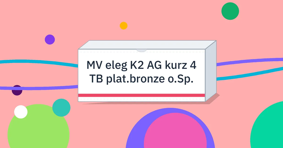 Symbolbild: Packung mit der Aufschrift MV eleg K2 AG kurz 4 TB plat.bronze o.Sp. (PZN 14715702) – Verfügbarkeit und Bezug in Apotheken in Frankfurt am Main