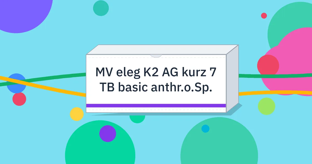 Symbolbild: Packung mit der Aufschrift MV eleg K2 AG kurz 7 TB basic anthr.o.Sp. (PZN 00192873) – Verfügbarkeit und Bezug in Apotheken in Frankfurt am Main