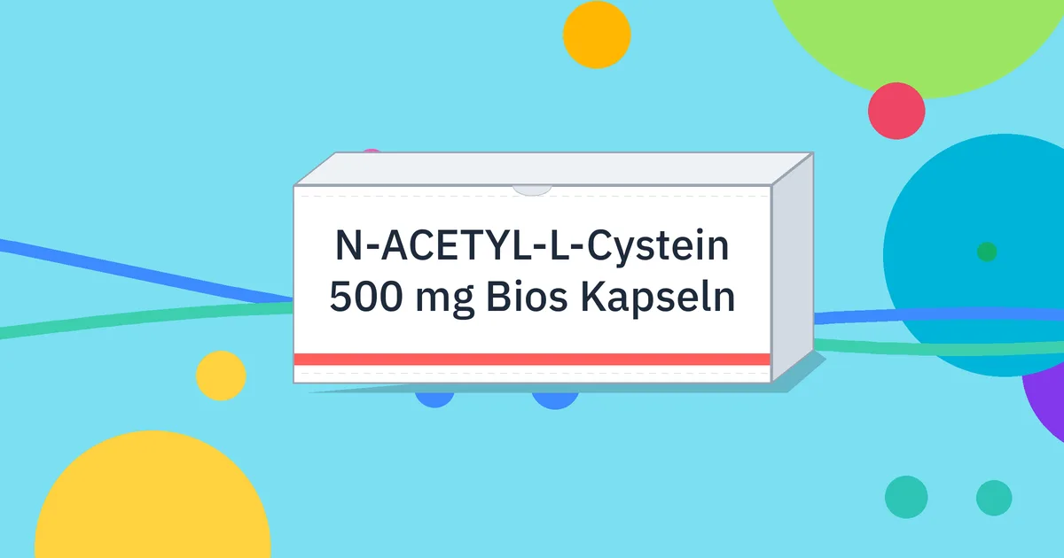 Symbolbild: Packung mit der Aufschrift N-ACETYL-L-Cystein 500 mg Bios Kapseln (PZN 01161745) – Verfügbarkeit und Bezug in Apotheken in Frankfurt am Main