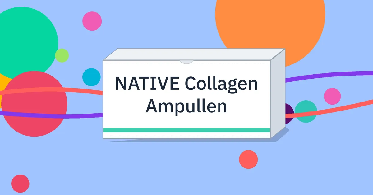 Symbolbild: Packung mit der Aufschrift NATIVE Collagen Ampullen (PZN 14401116) – Verfügbarkeit und Bezug in Apotheken in Frankfurt am Main