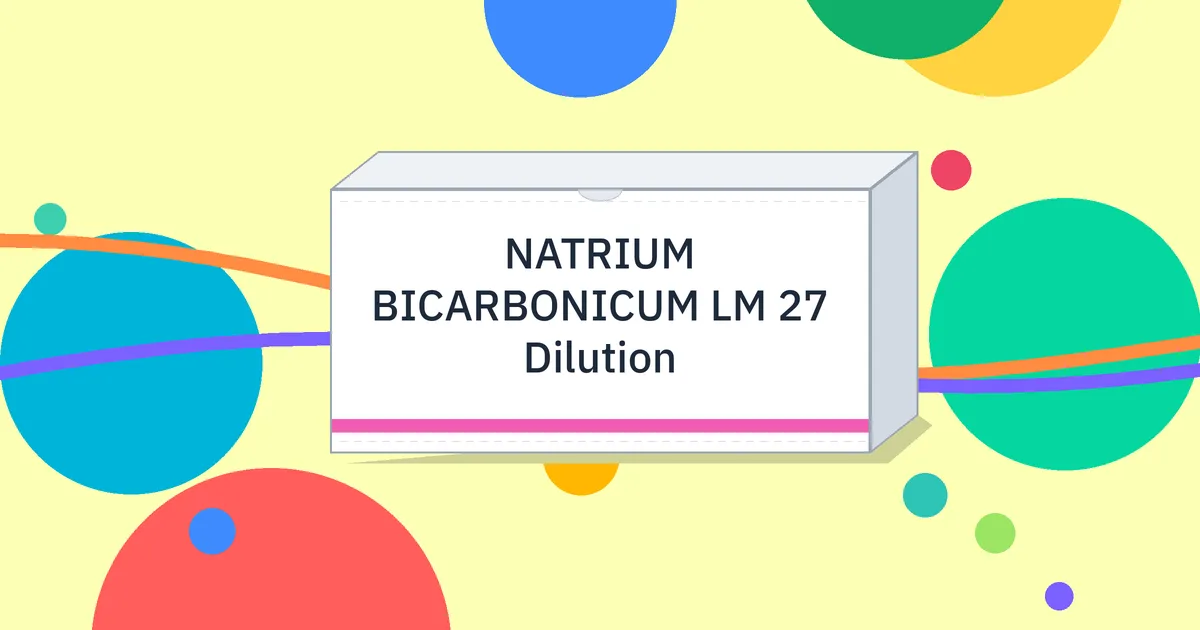 Symbolbild: Packung mit der Aufschrift NATRIUM BICARBONICUM LM 27 Dilution (PZN 12960455) – Verfügbarkeit und Bezug in Apotheken in Frankfurt am Main