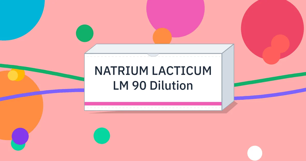 Symbolbild: Packung mit der Aufschrift NATRIUM LACTICUM LM 90 Dilution (PZN 12965085) – Verfügbarkeit und Bezug in Apotheken in Frankfurt am Main