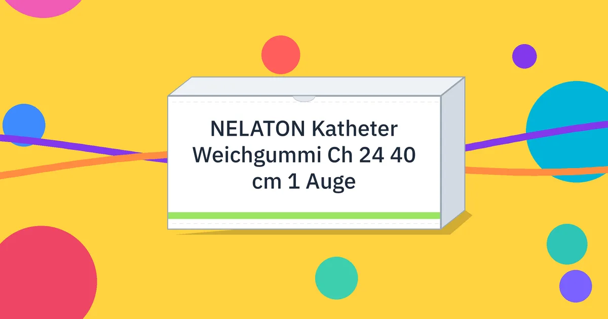 Symbolbild: Packung mit der Aufschrift NELATON Katheter Weichgummi Ch 24 40 cm 1 Auge (PZN 10085948) – Verfügbarkeit und Bezug in Apotheken in Frankfurt am Main