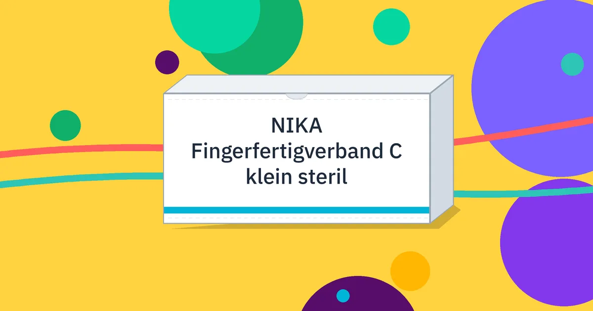 Symbolbild: Packung mit der Aufschrift NIKA Fingerfertigverband C klein steril (PZN 19529246) – Verfügbarkeit und Bezug in Apotheken in Frankfurt am Main