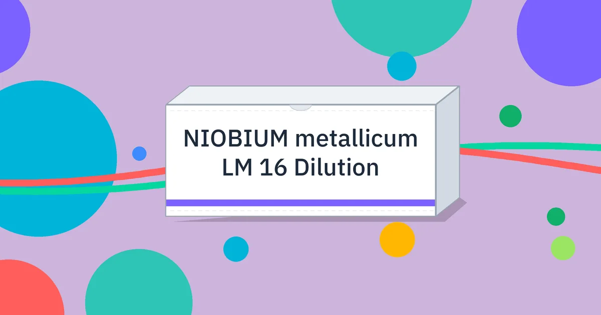 Symbolbild: Packung mit der Aufschrift NIOBIUM metallicum LM 16 Dilution (PZN 13619161) – Verfügbarkeit und Bezug in Apotheken in Frankfurt am Main