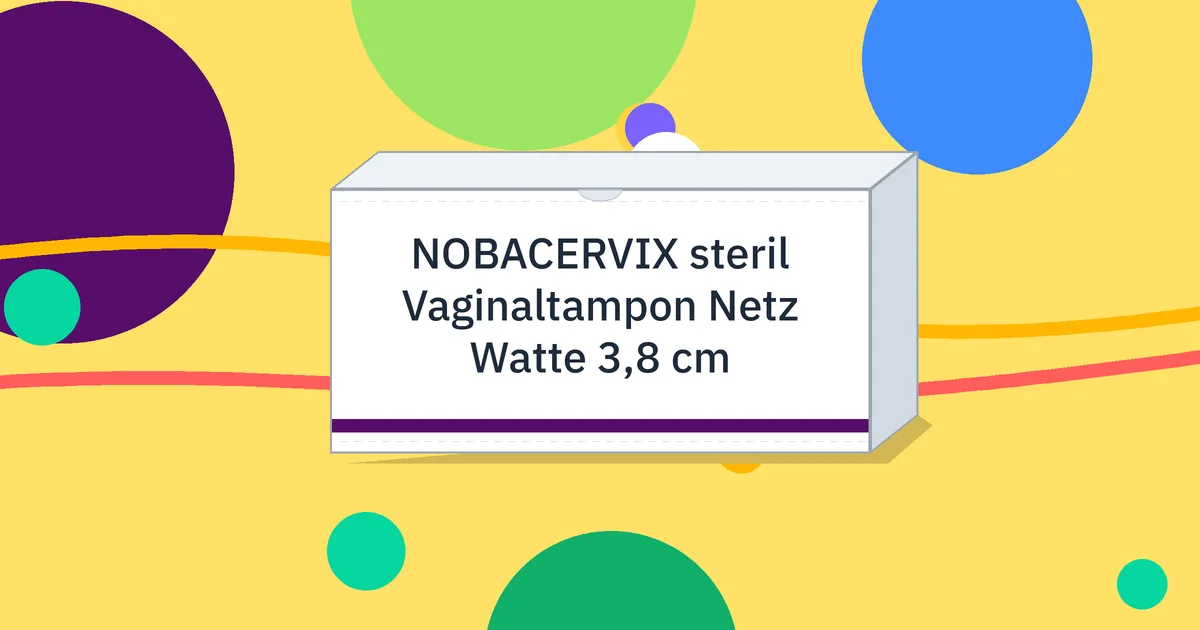Symbolbild: Packung mit der Aufschrift NOBACERVIX steril Vaginaltampon Netz Watte 3,8 cm (PZN 16027662) – Verfügbarkeit und Bezug in Apotheken in Frankfurt am Main