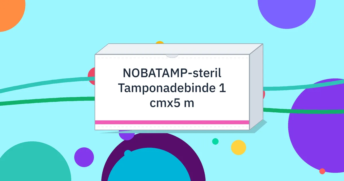 Symbolbild: Packung mit der Aufschrift NOBATAMP-steril Tamponadebinde 1 cmx5 m (PZN 09313841) – Verfügbarkeit und Bezug in Apotheken in Frankfurt am Main