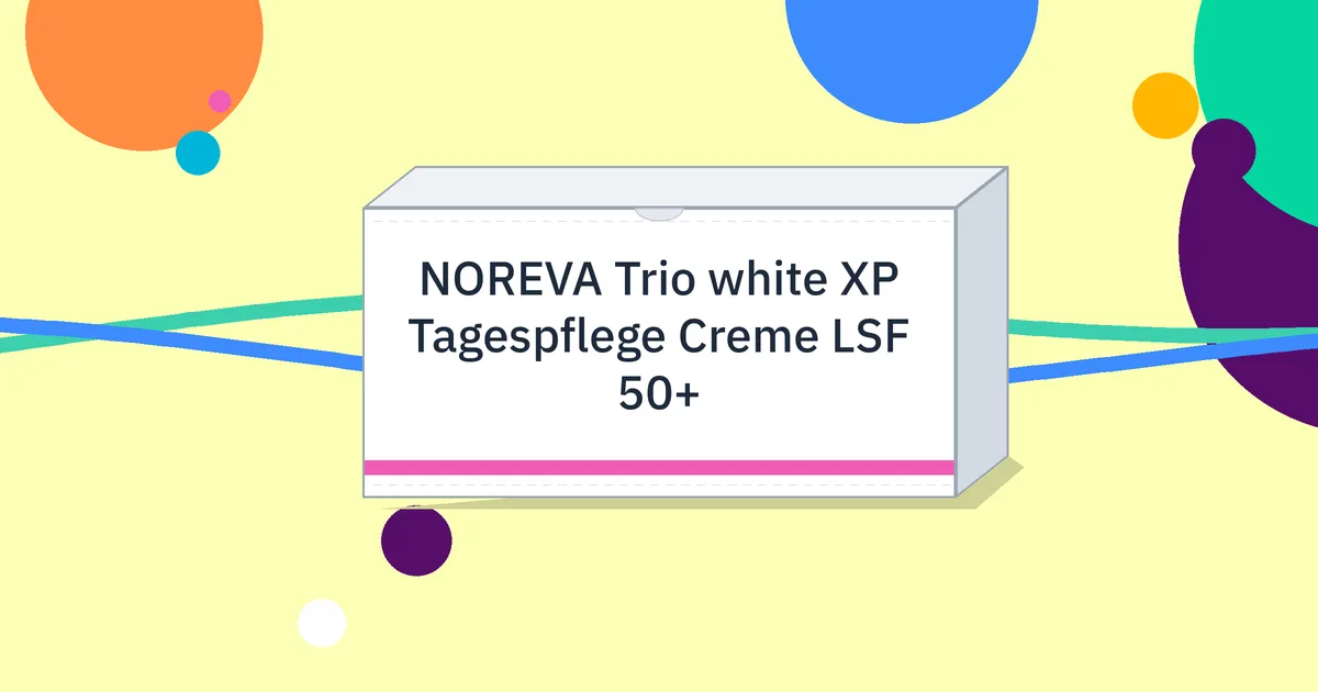 Symbolbild: Packung mit der Aufschrift NOREVA Trio white XP Tagespflege Creme LSF 50+ (PZN 18393738) – Verfügbarkeit und Bezug in Apotheken in Frankfurt am Main