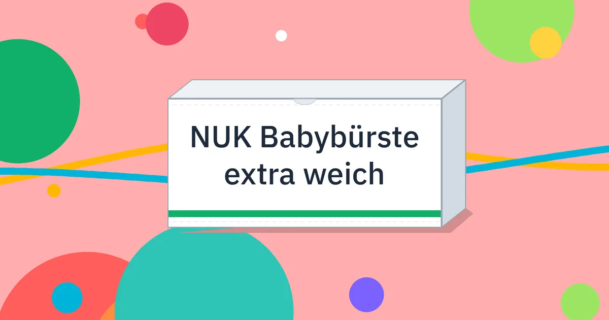 Symbolbild: Packung mit der Aufschrift NUK Babybürste extra weich (PZN 10298414) – Verfügbarkeit und Bezug in Apotheken in Frankfurt am Main