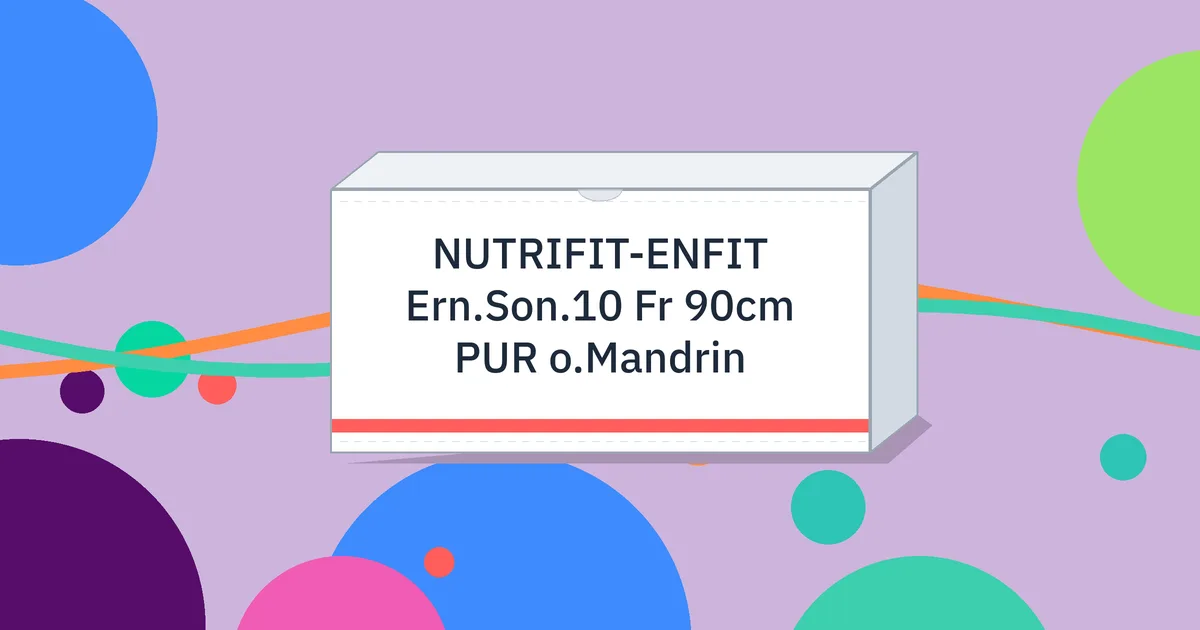 Symbolbild: Packung mit der Aufschrift NUTRIFIT-ENFIT Ern.Son.10 Fr 90cm PUR o.Mandrin (PZN 14173773) – Verfügbarkeit und Bezug in Apotheken in Frankfurt am Main