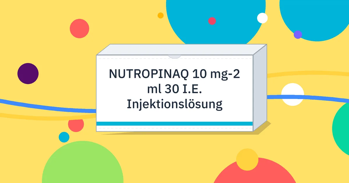 Symbolbild: Packung mit der Aufschrift NUTROPINAQ 10 mg-2 ml 30 I.E. Injektionslösung (PZN 16529501) – Verfügbarkeit und Bezug in Apotheken in Frankfurt am Main