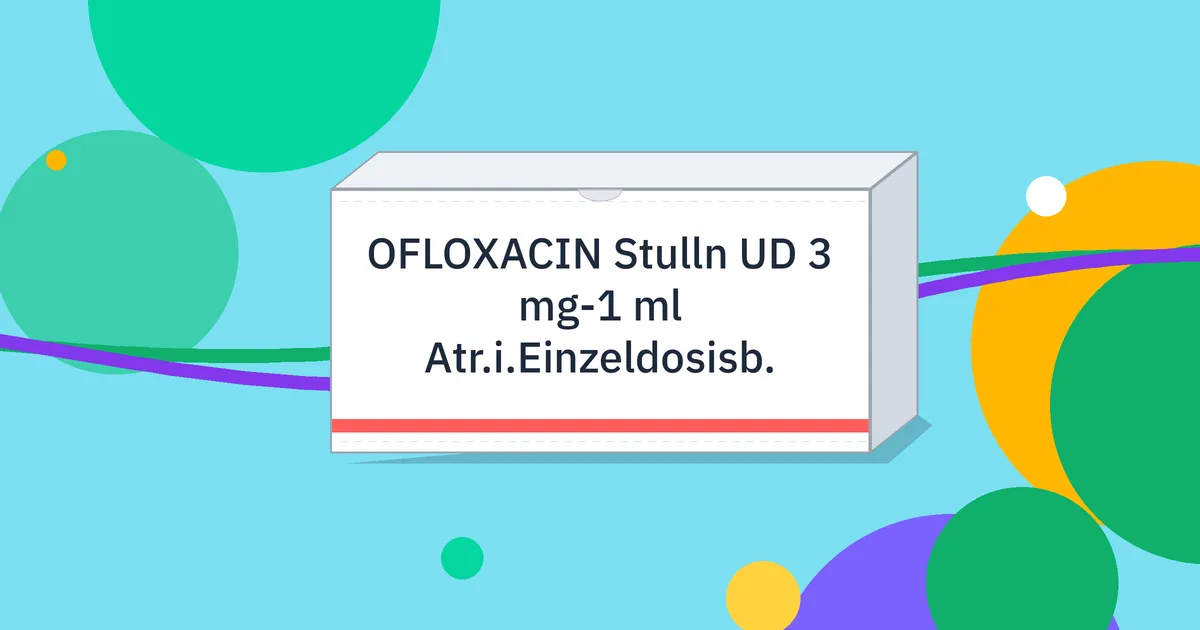 Symbolbild: Packung mit der Aufschrift OFLOXACIN Stulln UD 3 mg-1 ml Atr.i.Einzeldosisb. (PZN 09924042) – Verfügbarkeit und Bezug in Apotheken in Frankfurt am Main