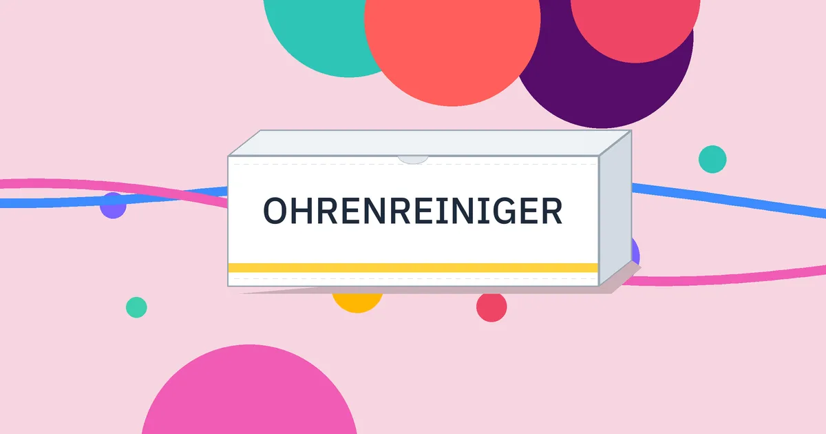 Symbolbild: Packung mit der Aufschrift OHRENREINIGER (PZN 03055390) – Verfügbarkeit und Bezug in Apotheken in Frankfurt am Main