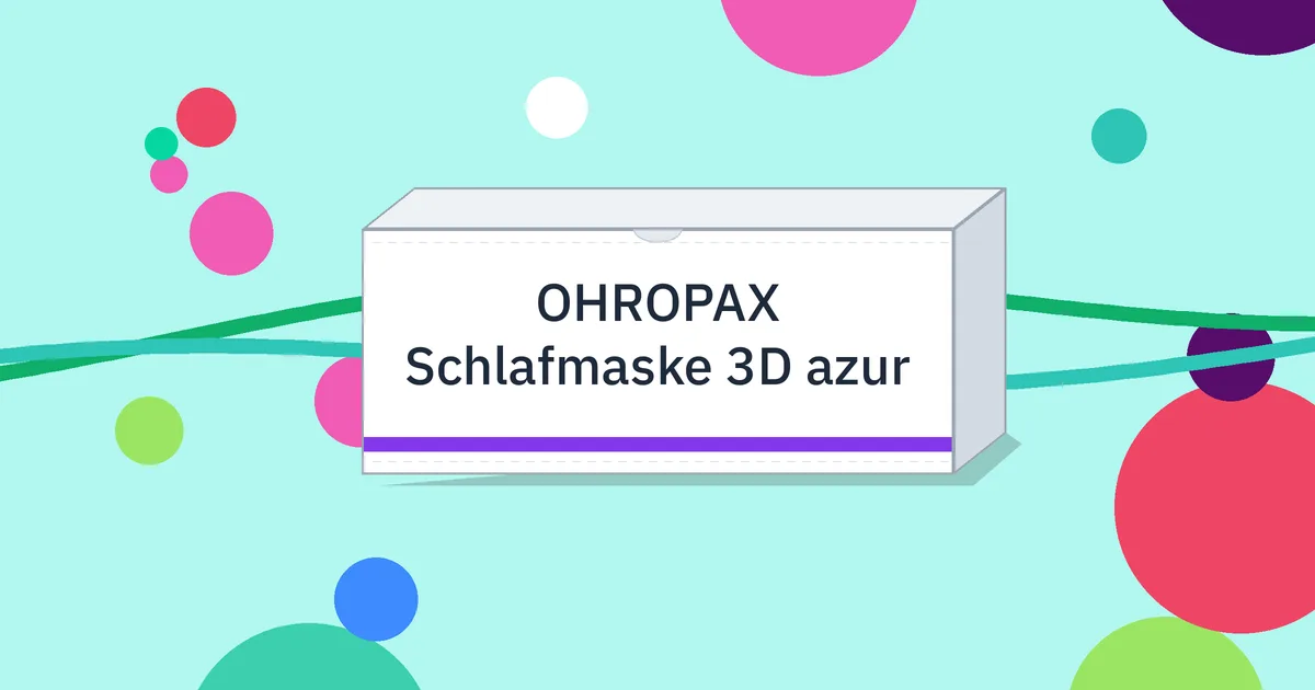 Symbolbild: Packung mit der Aufschrift OHROPAX Schlafmaske 3D azur (PZN 18304203) – Verfügbarkeit und Bezug in Apotheken in Frankfurt am Main