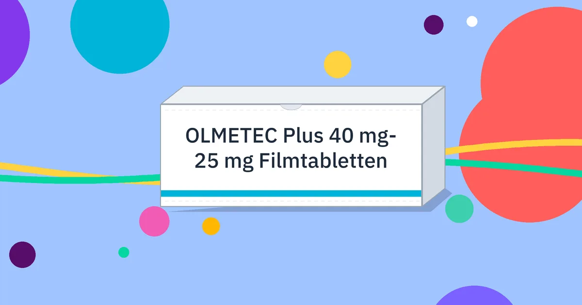 Symbolbild: Packung mit der Aufschrift OLMETEC Plus 40 mg-25 mg Filmtabletten (PZN 07789031) – Verfügbarkeit und Bezug in Apotheken in Frankfurt am Main