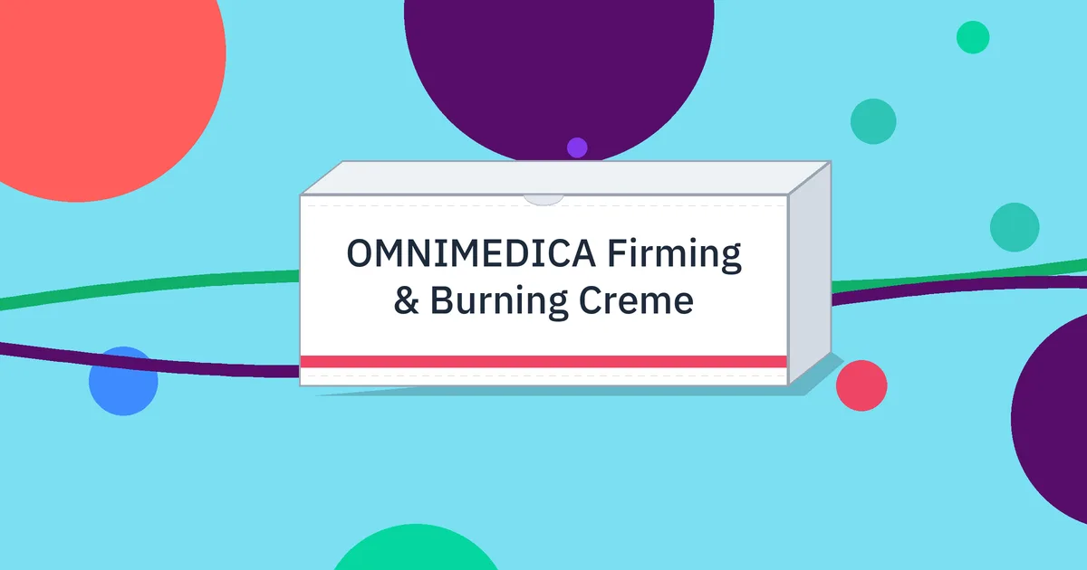 Symbolbild: Packung mit der Aufschrift OMNIMEDICA Firming & Burning Creme (PZN 19142926) – Verfügbarkeit und Bezug in Apotheken in Frankfurt am Main