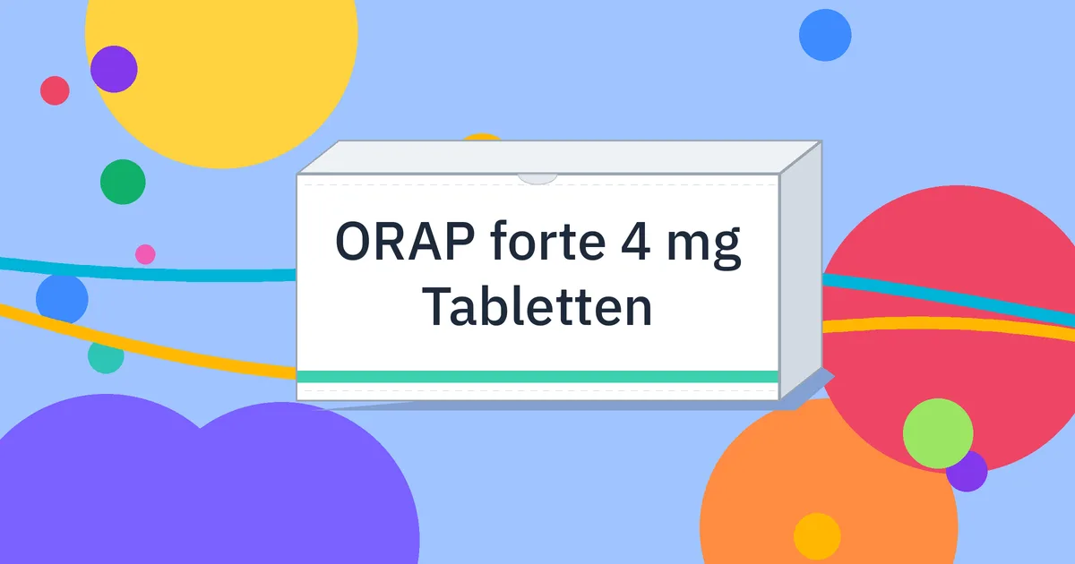 Symbolbild: Packung mit der Aufschrift ORAP forte 4 mg Tabletten (PZN 06868969) – Verfügbarkeit und Bezug in Apotheken in Frankfurt am Main