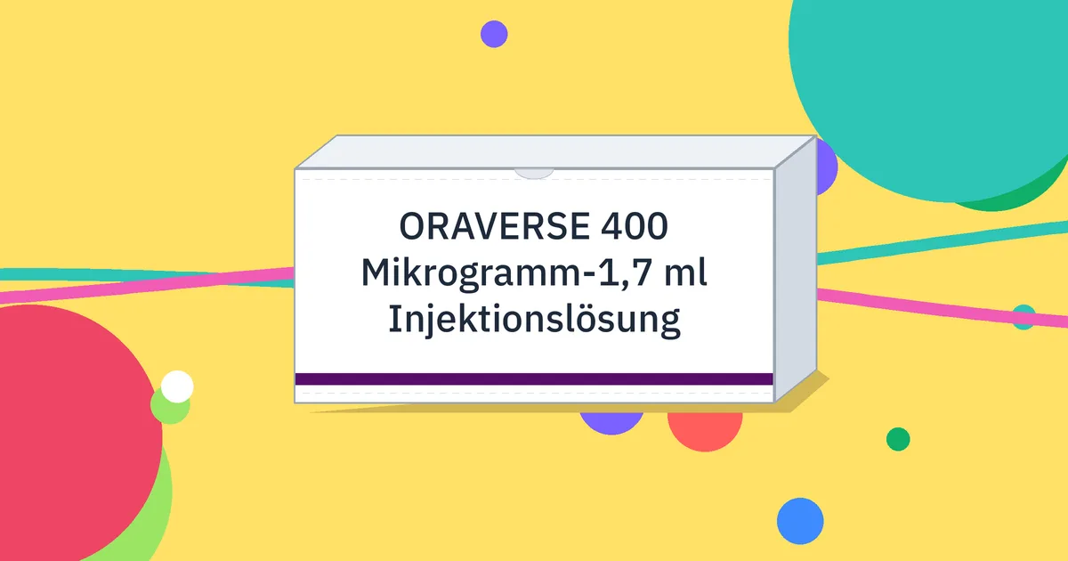 Symbolbild: Packung mit der Aufschrift ORAVERSE 400 Mikrogramm-1,7 ml Injektionslösung (PZN 15258425) – Verfügbarkeit und Bezug in Apotheken in Frankfurt am Main