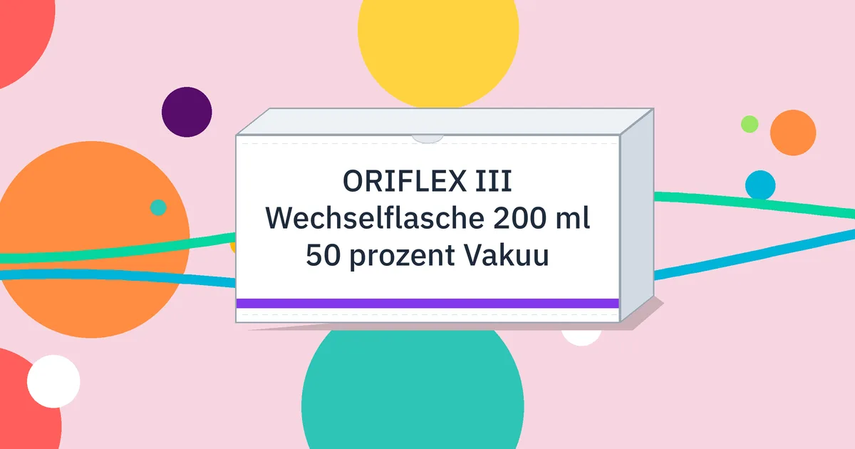 Symbolbild: Packung mit der Aufschrift ORIFLEX III Wechselflasche 200 ml 50 prozent Vakuu (PZN 17485993) – Verfügbarkeit und Bezug in Apotheken in Frankfurt am Main