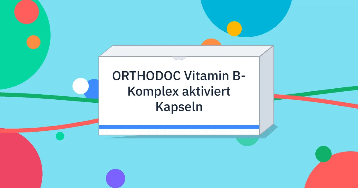 Symbolbild: Packung mit der Aufschrift ORTHODOC Vitamin B-Komplex aktiviert Kapseln (PZN 11374821) – Verfügbarkeit und Bezug in Apotheken in Frankfurt am Main