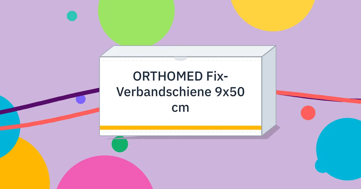 Symbolbild: Packung mit der Aufschrift ORTHOMED Fix-Verbandschiene 9x50 cm (PZN 11517002) – Verfügbarkeit und Bezug in Apotheken in Frankfurt am Main