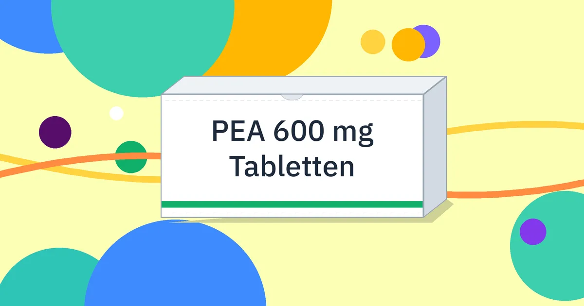Symbolbild: Packung mit der Aufschrift PEA 600 mg Tabletten (PZN 20701265) – Verfügbarkeit und Bezug in Apotheken in Frankfurt am Main