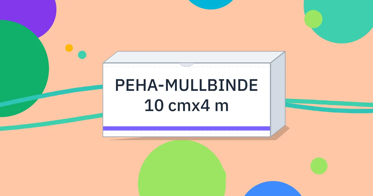 Symbolbild: Packung mit der Aufschrift PEHA-MULLBINDE 10 cmx4 m (PZN 10069211) – Verfügbarkeit und Bezug in Apotheken in Frankfurt am Main