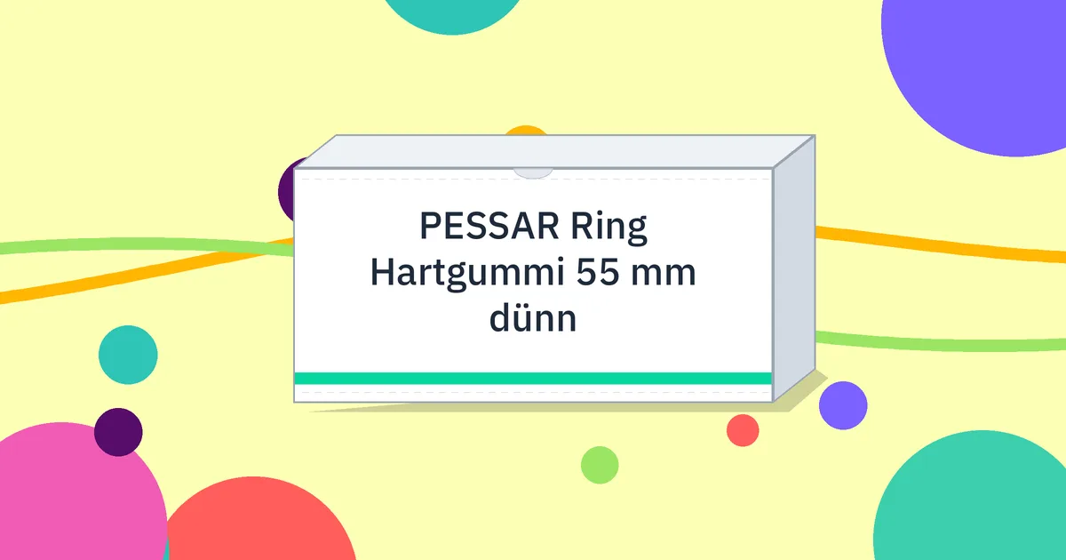 Symbolbild: Packung mit der Aufschrift PESSAR Ring Hartgummi 55 mm dünn (PZN 01733207) – Verfügbarkeit und Bezug in Apotheken in Frankfurt am Main
