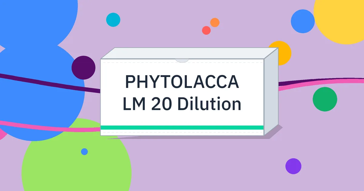 Symbolbild: Packung mit der Aufschrift PHYTOLACCA LM 20 Dilution (PZN 13036330) – Verfügbarkeit und Bezug in Apotheken in Frankfurt am Main