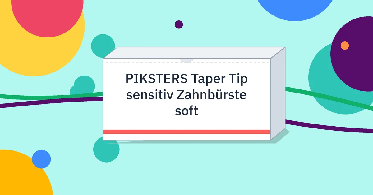 Symbolbild: Packung mit der Aufschrift PIKSTERS Taper Tip sensitiv Zahnbürste soft (PZN 17593429) – Verfügbarkeit und Bezug in Apotheken in Frankfurt am Main