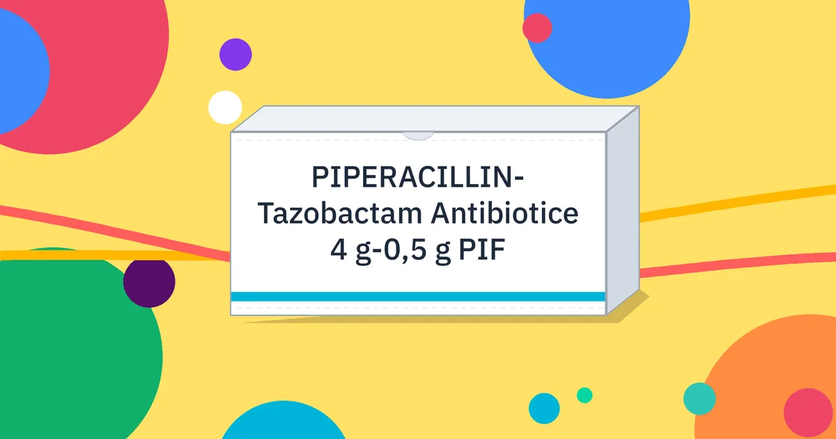 Symbolbild: Packung mit der Aufschrift PIPERACILLIN-Tazobactam Antibiotice 4 g-0,5 g PIF (PZN 19973018) – Verfügbarkeit und Bezug in Apotheken in Frankfurt am Main