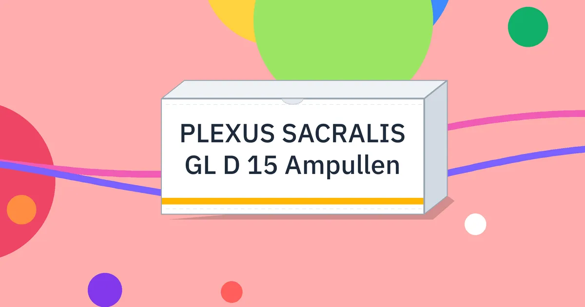 Symbolbild: Packung mit der Aufschrift PLEXUS SACRALIS GL D 15 Ampullen (PZN 04626742) – Verfügbarkeit und Bezug in Apotheken in Frankfurt am Main
