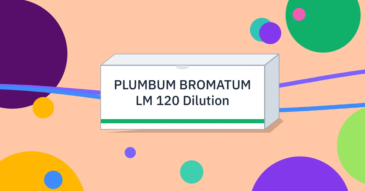 Symbolbild: Packung mit der Aufschrift PLUMBUM BROMATUM LM 120 Dilution (PZN 13040076) – Verfügbarkeit und Bezug in Apotheken in Frankfurt am Main
