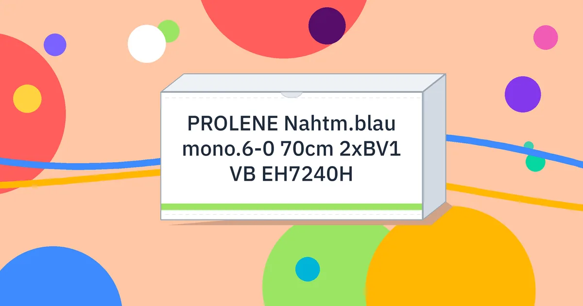 Symbolbild: Packung mit der Aufschrift PROLENE Nahtm.blau mono.6-0 70cm 2xBV1 VB EH7240H (PZN 20896091) – Verfügbarkeit und Bezug in Apotheken in Frankfurt am Main