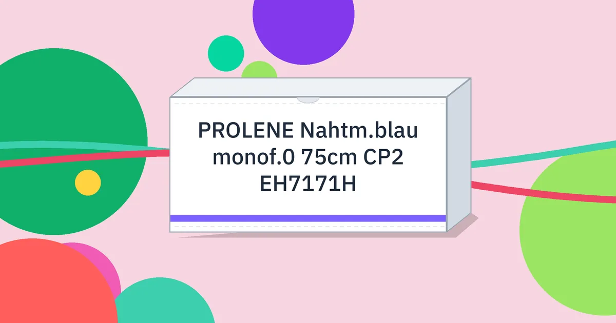 Symbolbild: Packung mit der Aufschrift PROLENE Nahtm.blau monof.0 75cm CP2 EH7171H (PZN 16254926) – Verfügbarkeit und Bezug in Apotheken in Frankfurt am Main