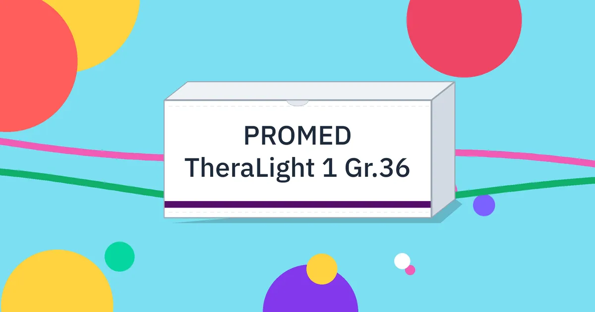 Symbolbild: Packung mit der Aufschrift PROMED TheraLight 1 Gr.36 (PZN 07277101) – Verfügbarkeit und Bezug in Apotheken in Frankfurt am Main