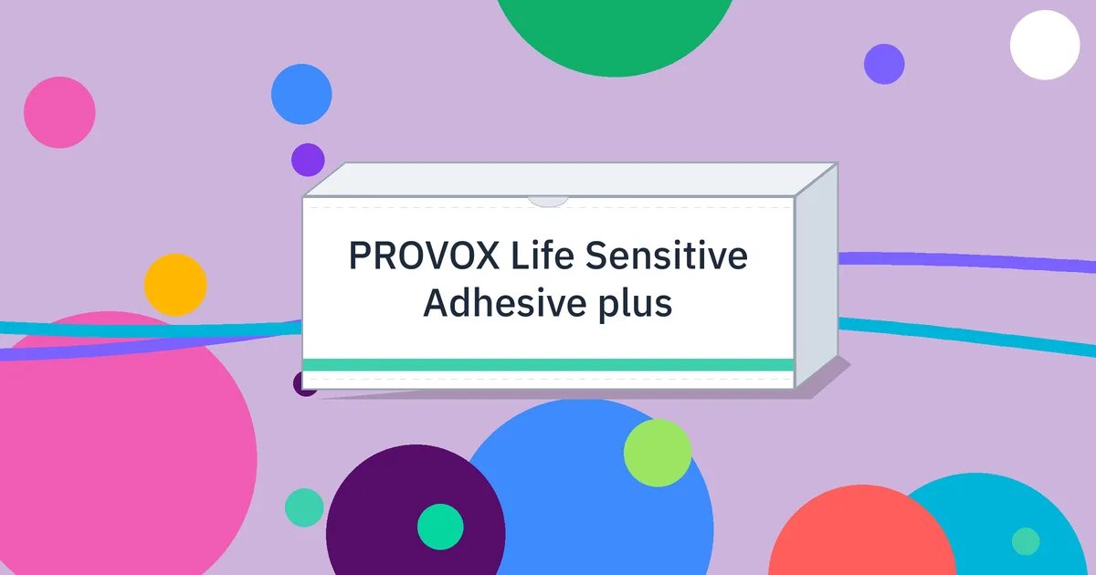 Symbolbild: Packung mit der Aufschrift PROVOX Life Sensitive Adhesive plus (PZN 19625412) – Verfügbarkeit und Bezug in Apotheken in Frankfurt am Main