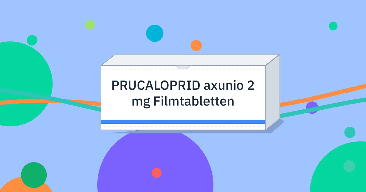 Symbolbild: Packung mit der Aufschrift PRUCALOPRID axunio 2 mg Filmtabletten (PZN 16798891) – Verfügbarkeit und Bezug in Apotheken in Frankfurt am Main