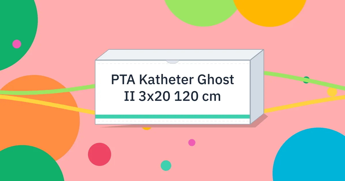 Symbolbild: Packung mit der Aufschrift PTA Katheter Ghost II 3x20 120 cm (PZN 00105207) – Verfügbarkeit und Bezug in Apotheken in Frankfurt am Main