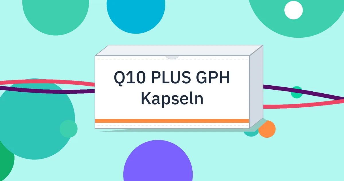 Symbolbild: Packung mit der Aufschrift Q10 PLUS GPH Kapseln (PZN 15614050) – Verfügbarkeit und Bezug in Apotheken in Frankfurt am Main
