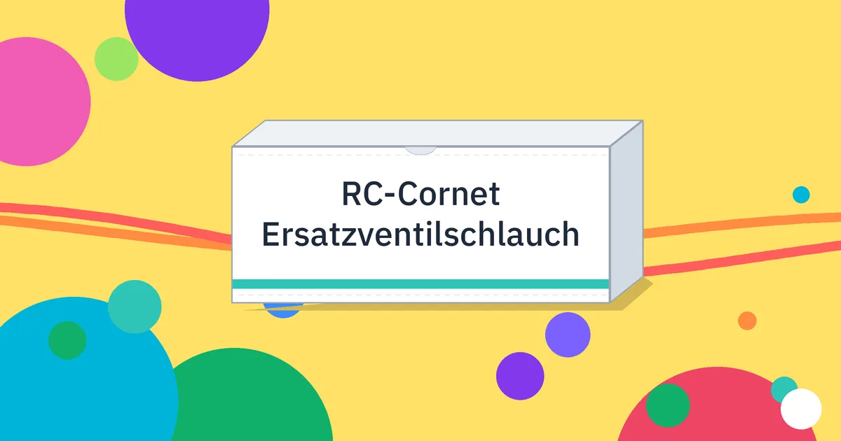 Symbolbild: Packung mit der Aufschrift RC-Cornet Ersatzventilschlauch (PZN 00458147) – Verfügbarkeit und Bezug in Apotheken in Frankfurt am Main